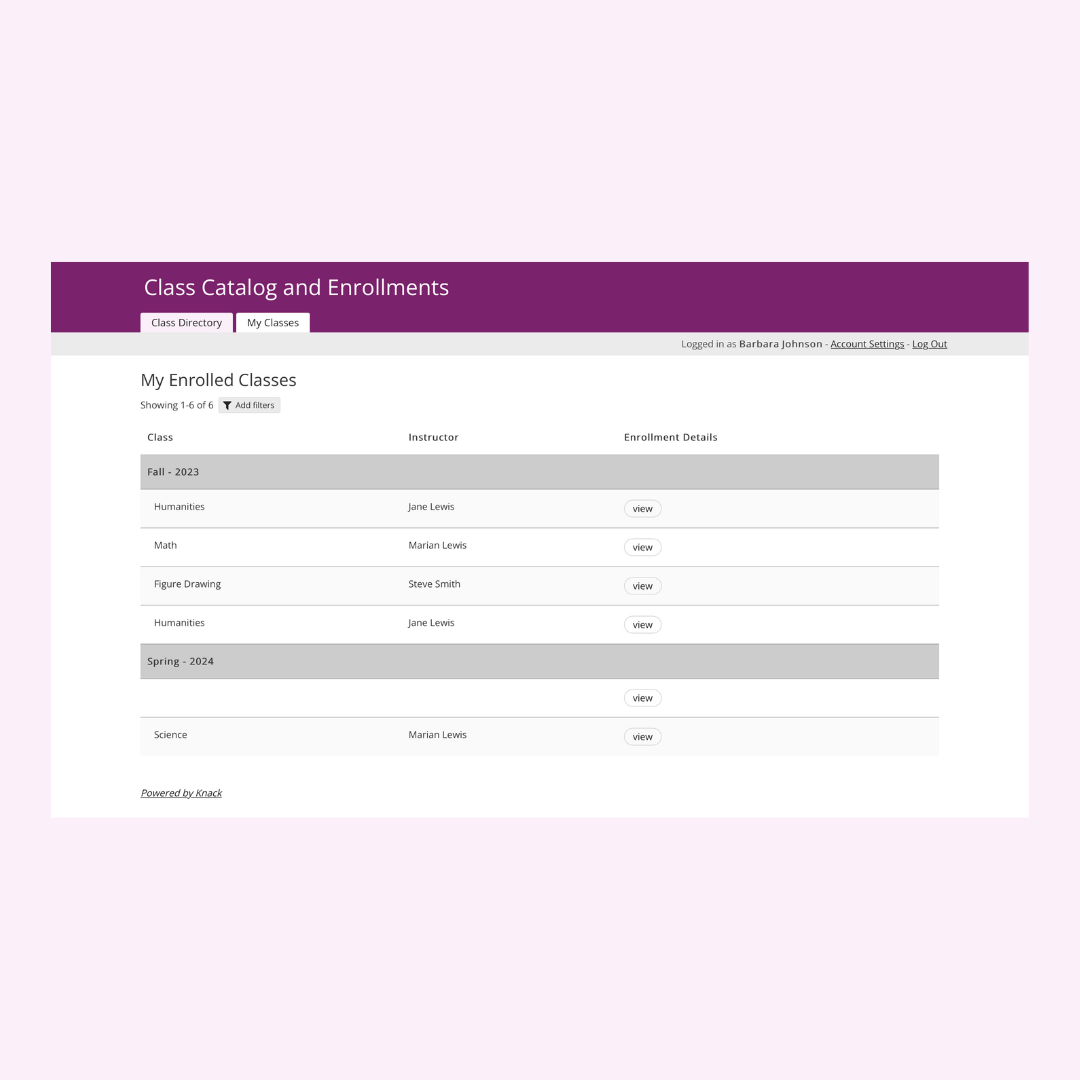 Course Catalog Template: Excel Spreadsheets | Knack