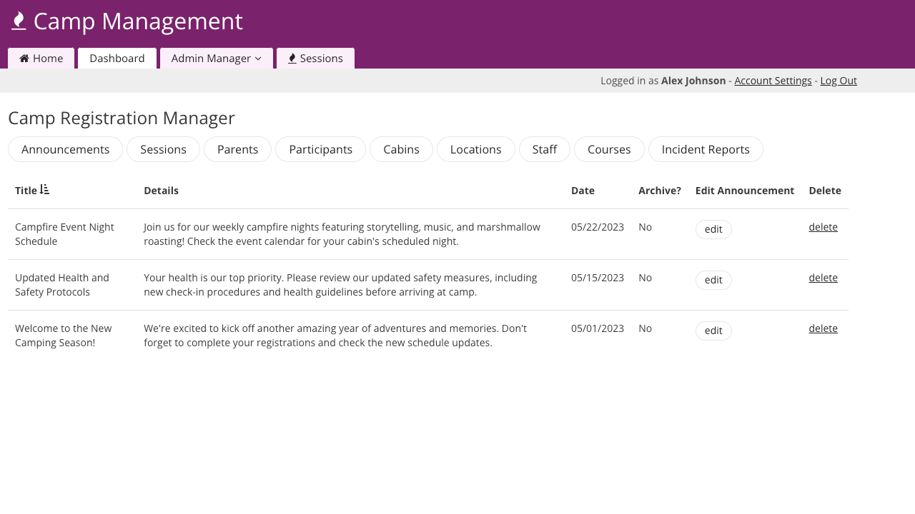 Comprehensive Camp Management Software App | Knack