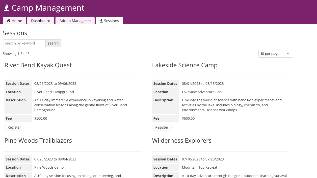 Comprehensive Camp Management Software App | Knack