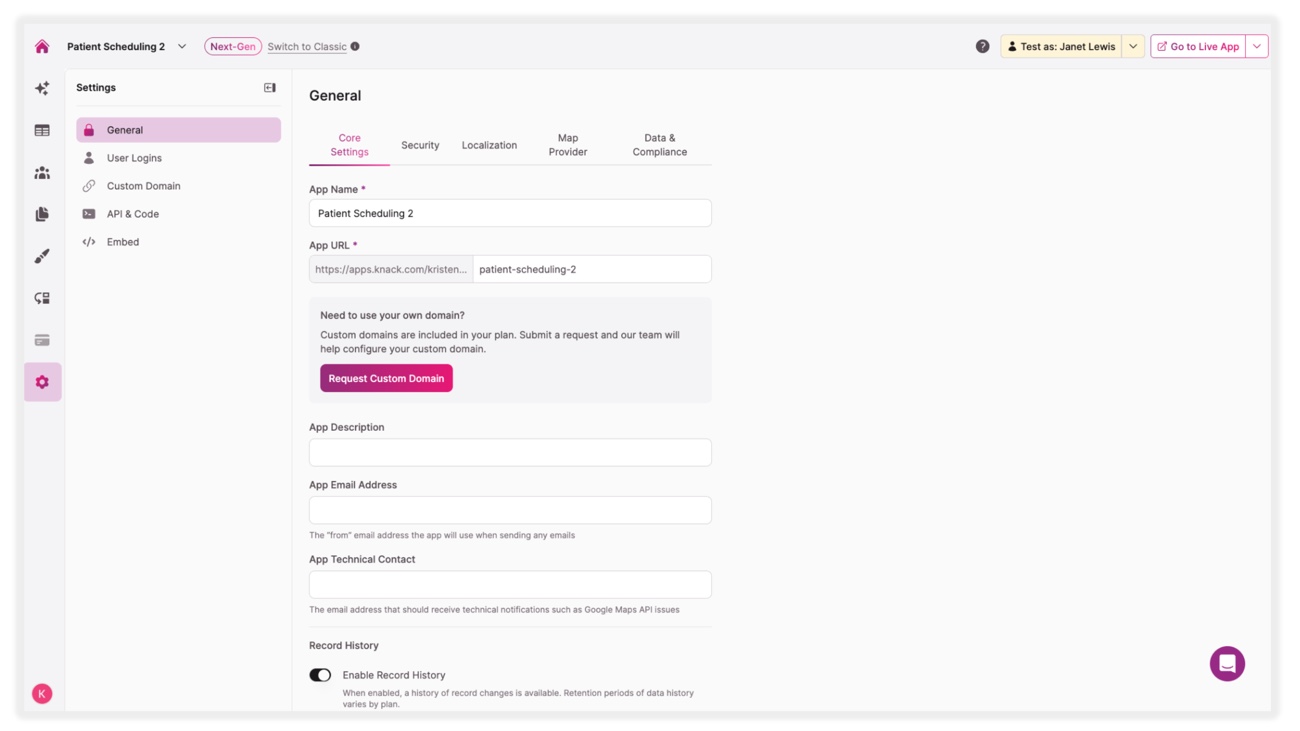 Free Patient Scheduling Template App | Knack