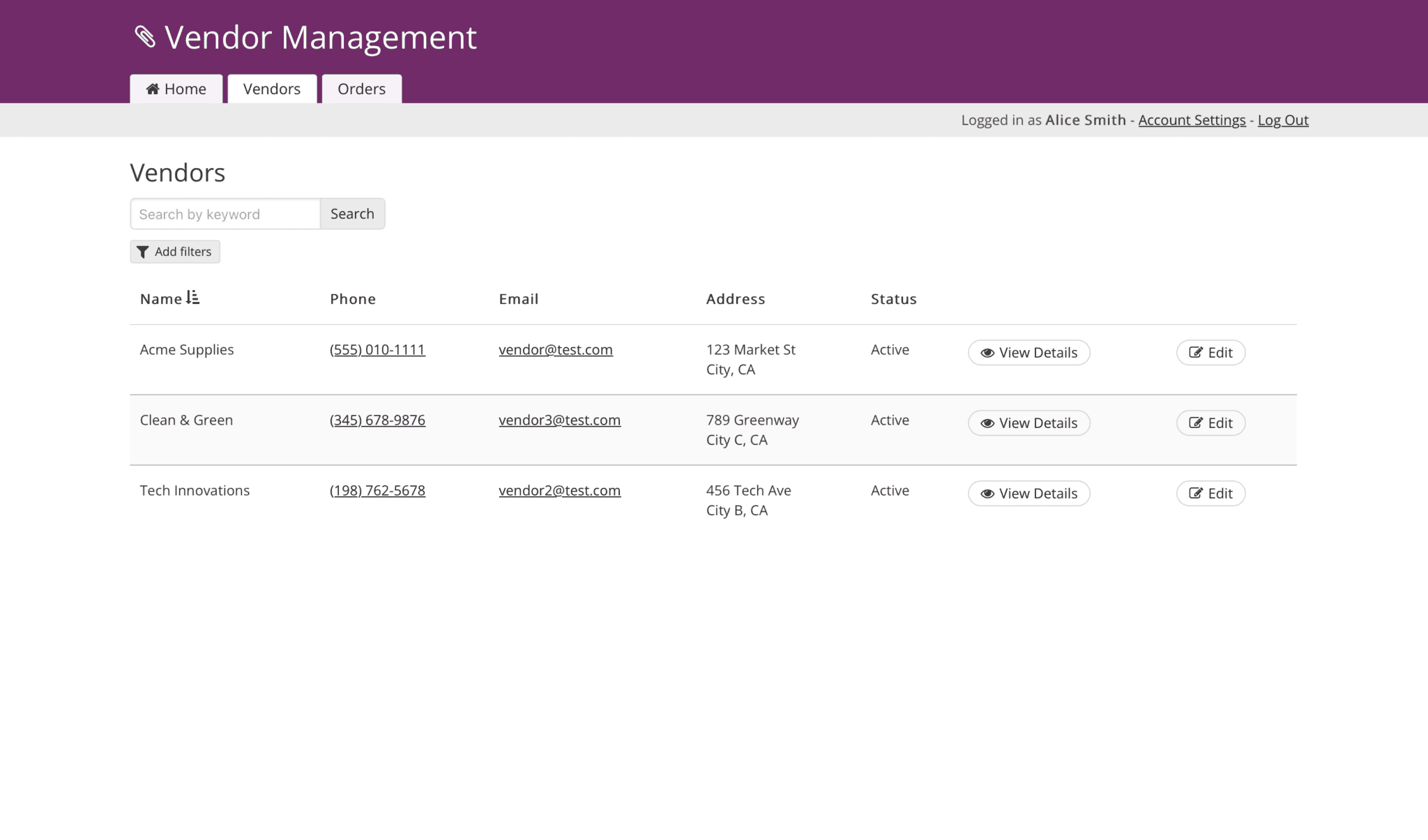 Free Vendor Management Template App | Knack