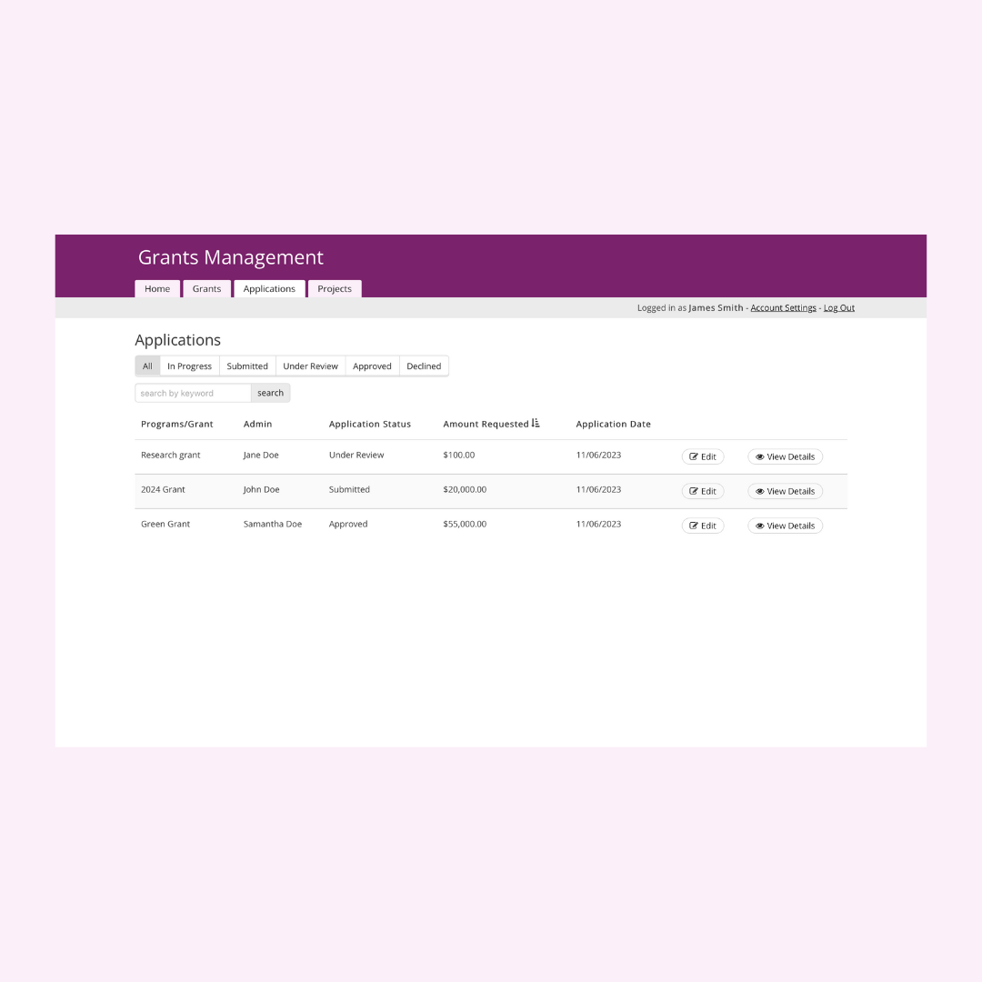Grant Management Spreadsheet Template | Knack
