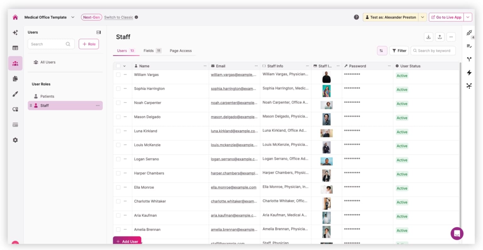 Free, Customizable Patient Intake Form Template App | Knack