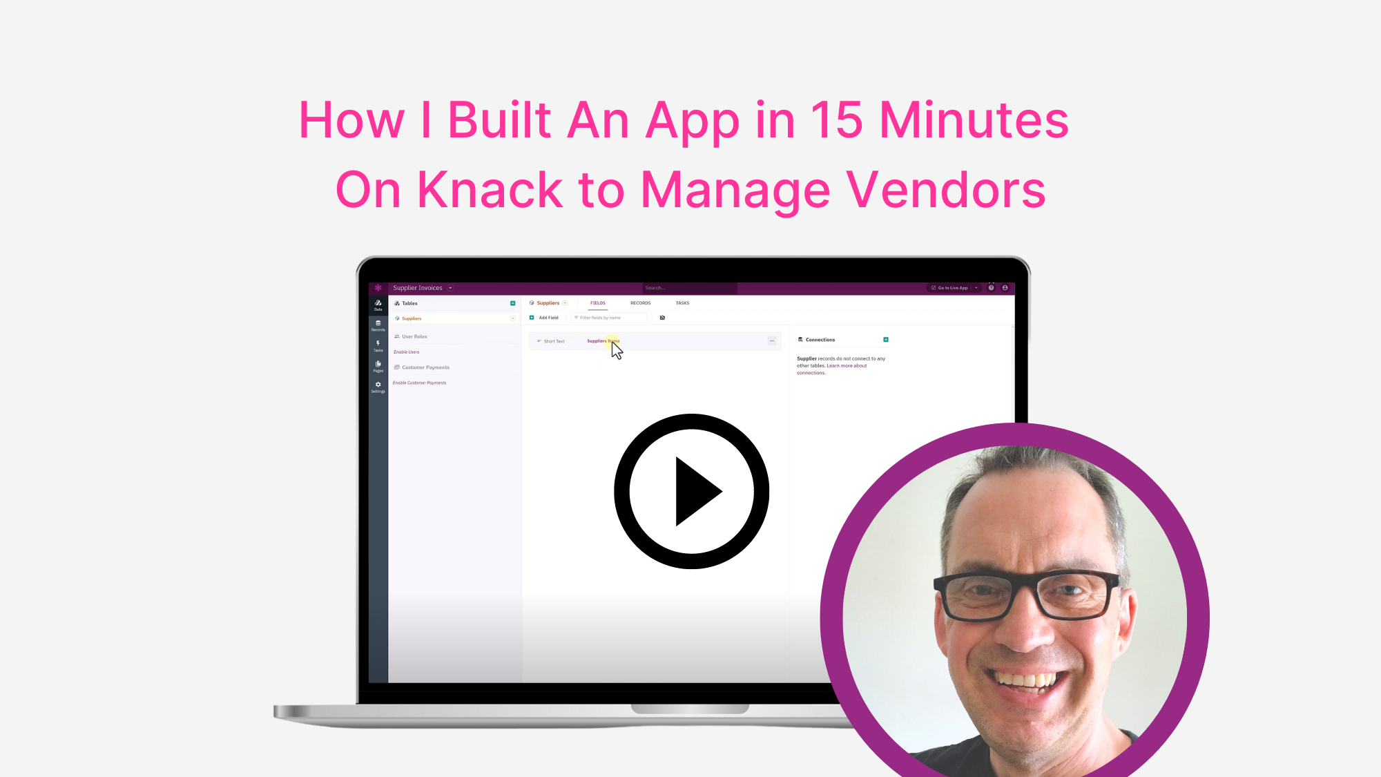How I Built An App 15 Minutes On Knack to Manage Vendors