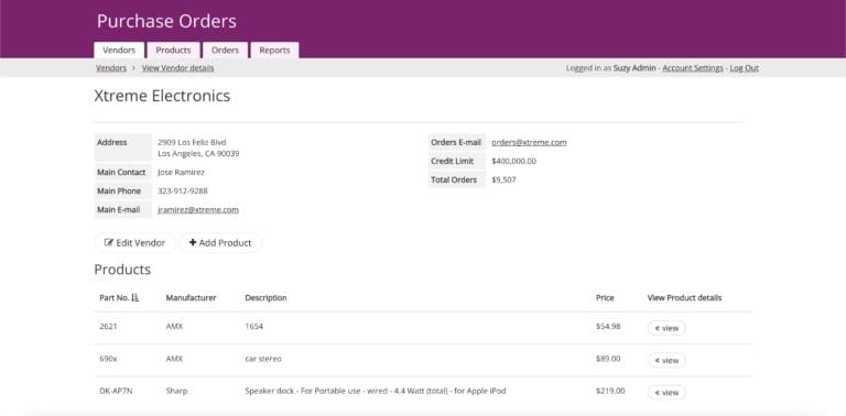 Free Purchase Order Template App | Knack