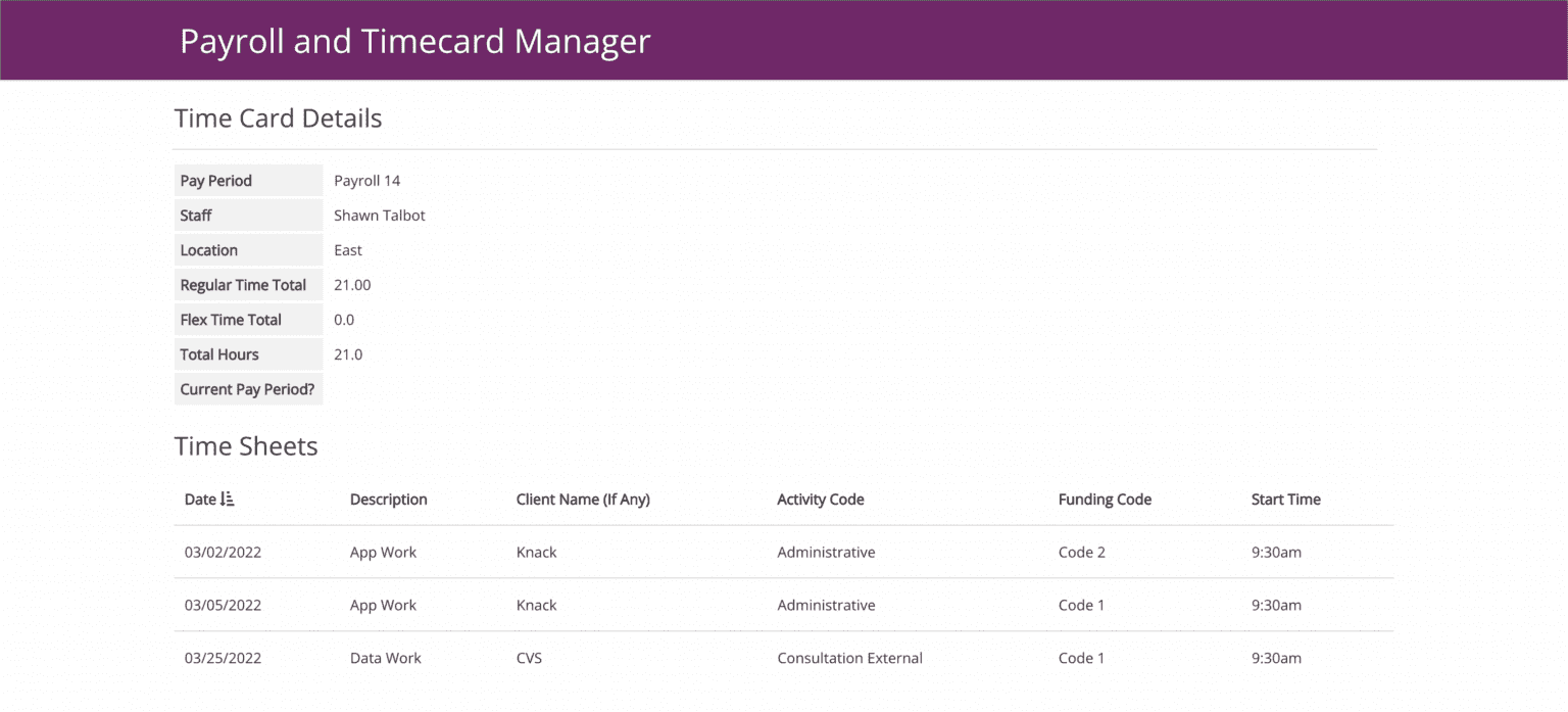 Free Employee Timecard App Template with No-Code | Knack