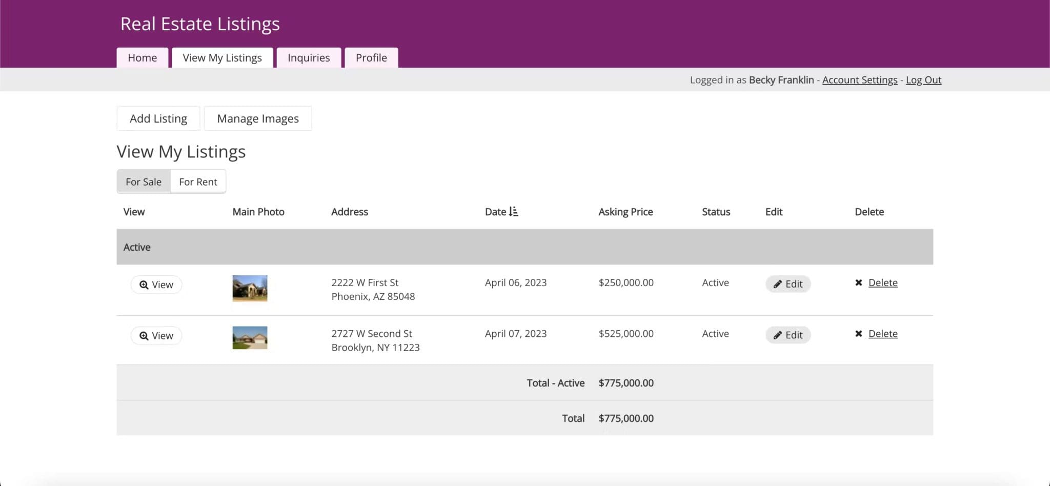 Real Estate Database Template | Knack
