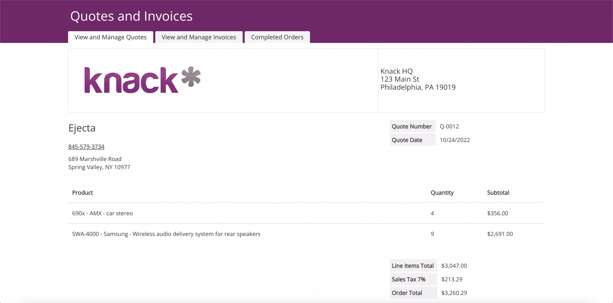 Free Quotes & Invoices Template App | Knack