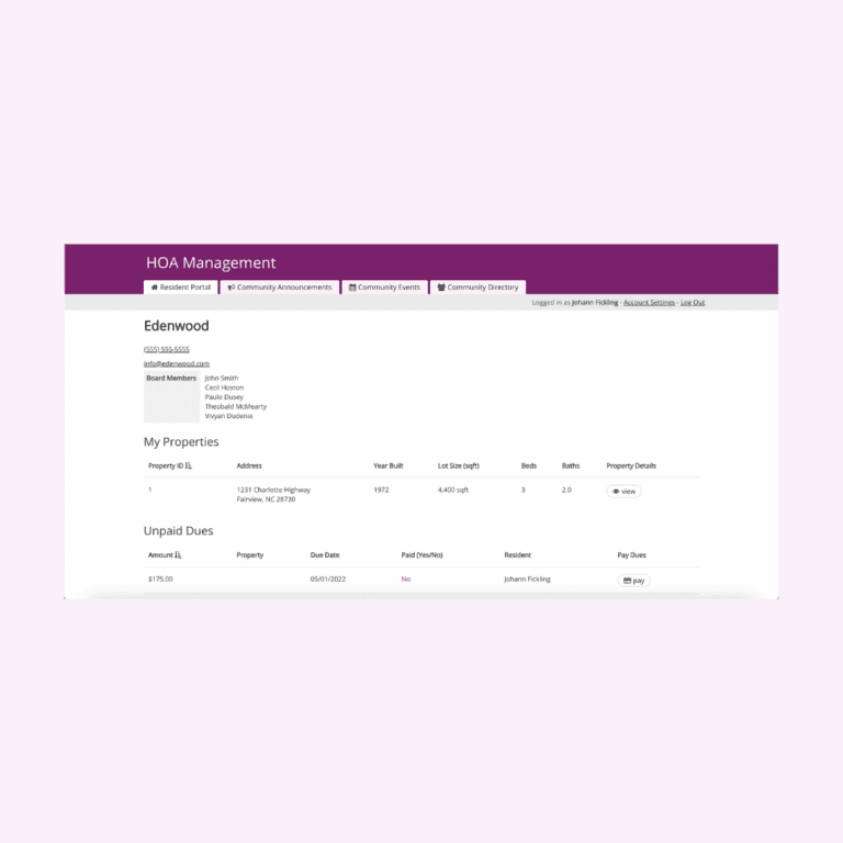 Free HOA Management Spreadsheet Template | Knack