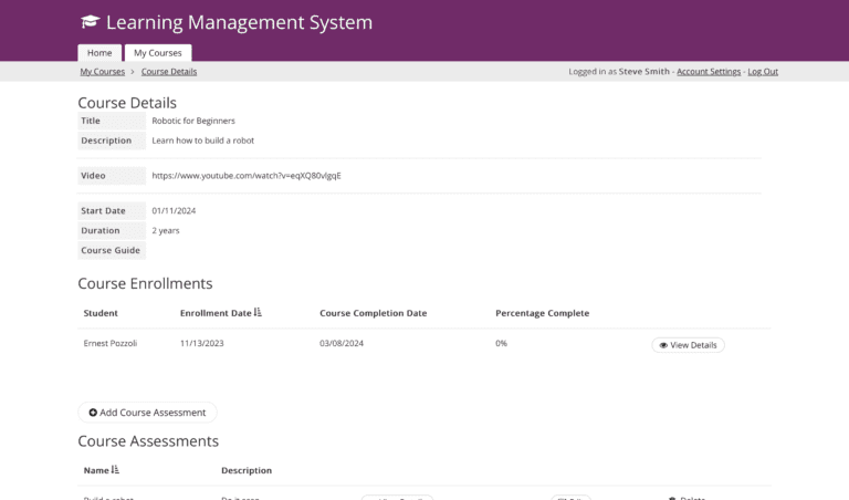 Custom Learning Management System Template App | Knack