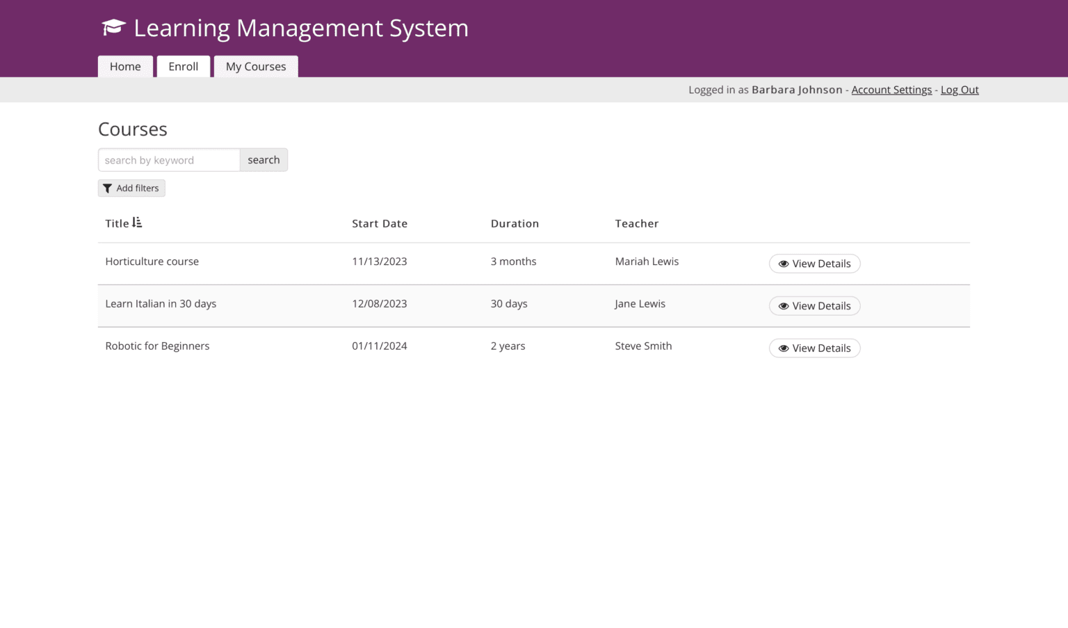 Custom Learning Management System Template App | Knack