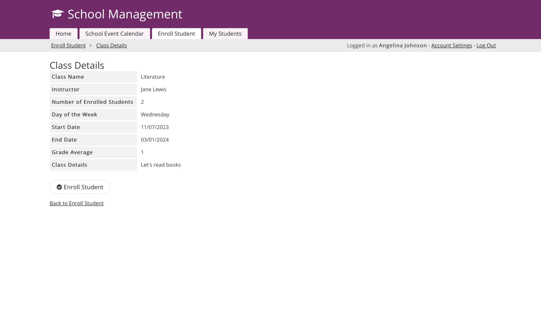 Free School Management System Template | Knack