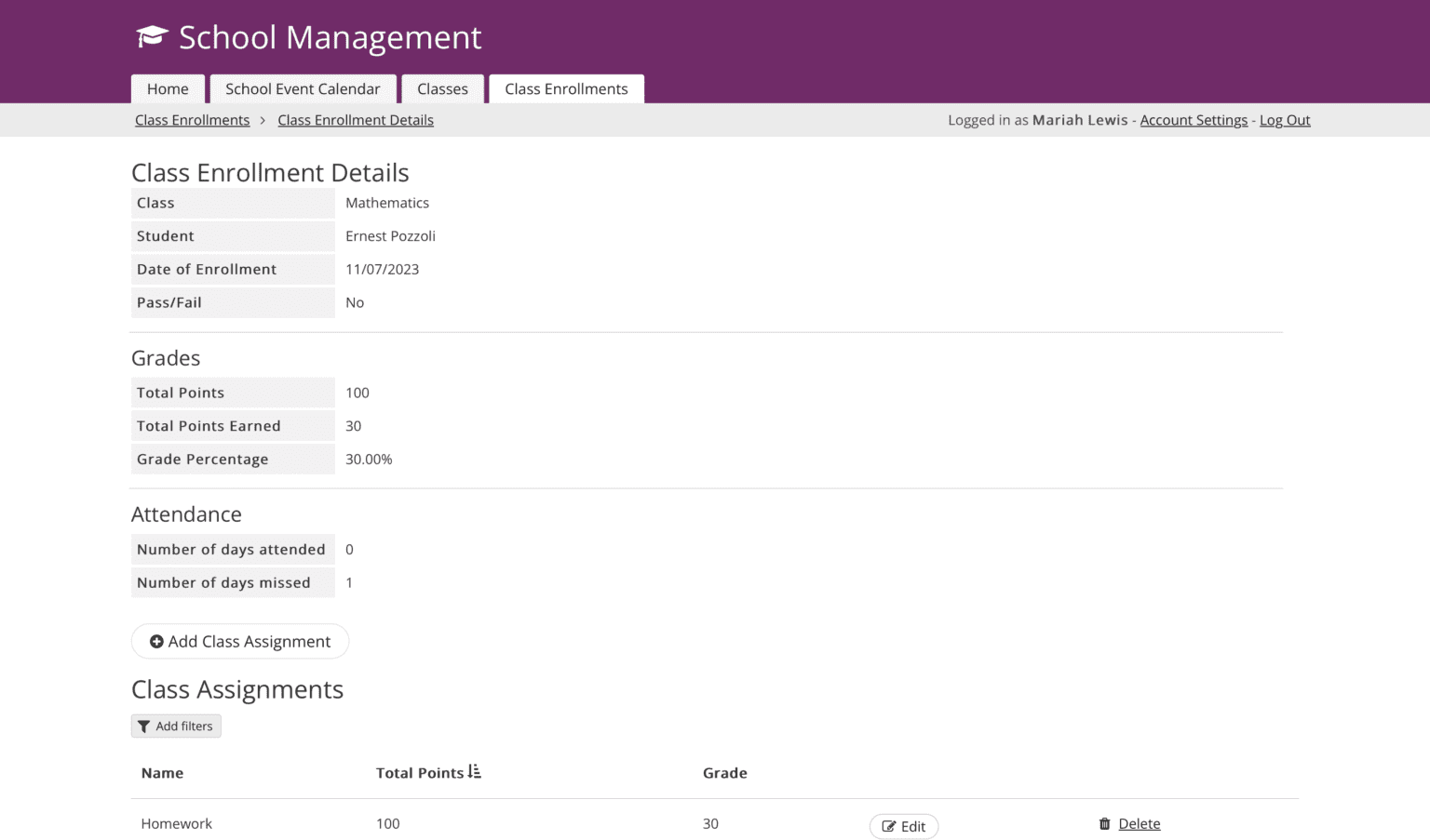 Free School Management System Template | Knack