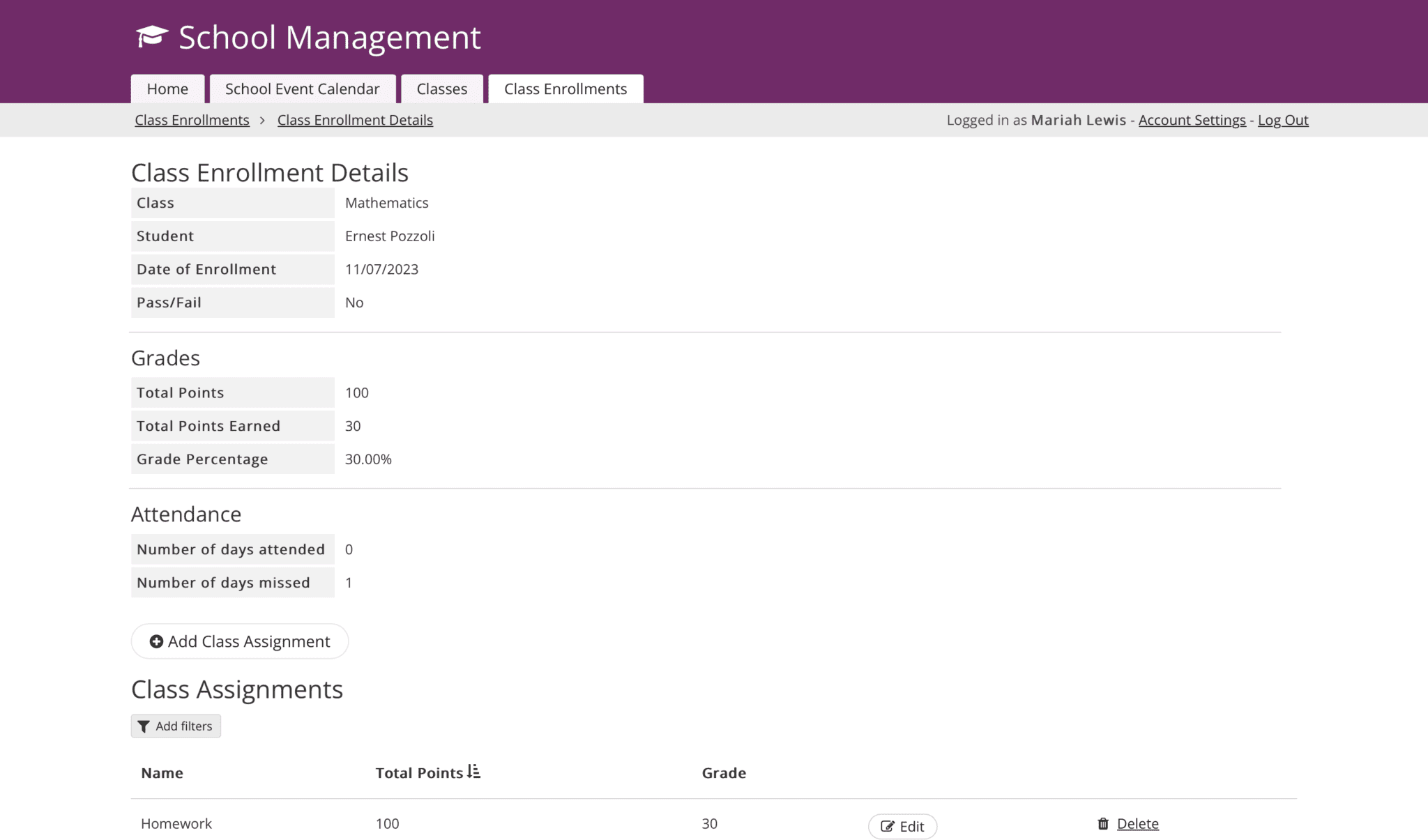 Free School Management System Template | Knack