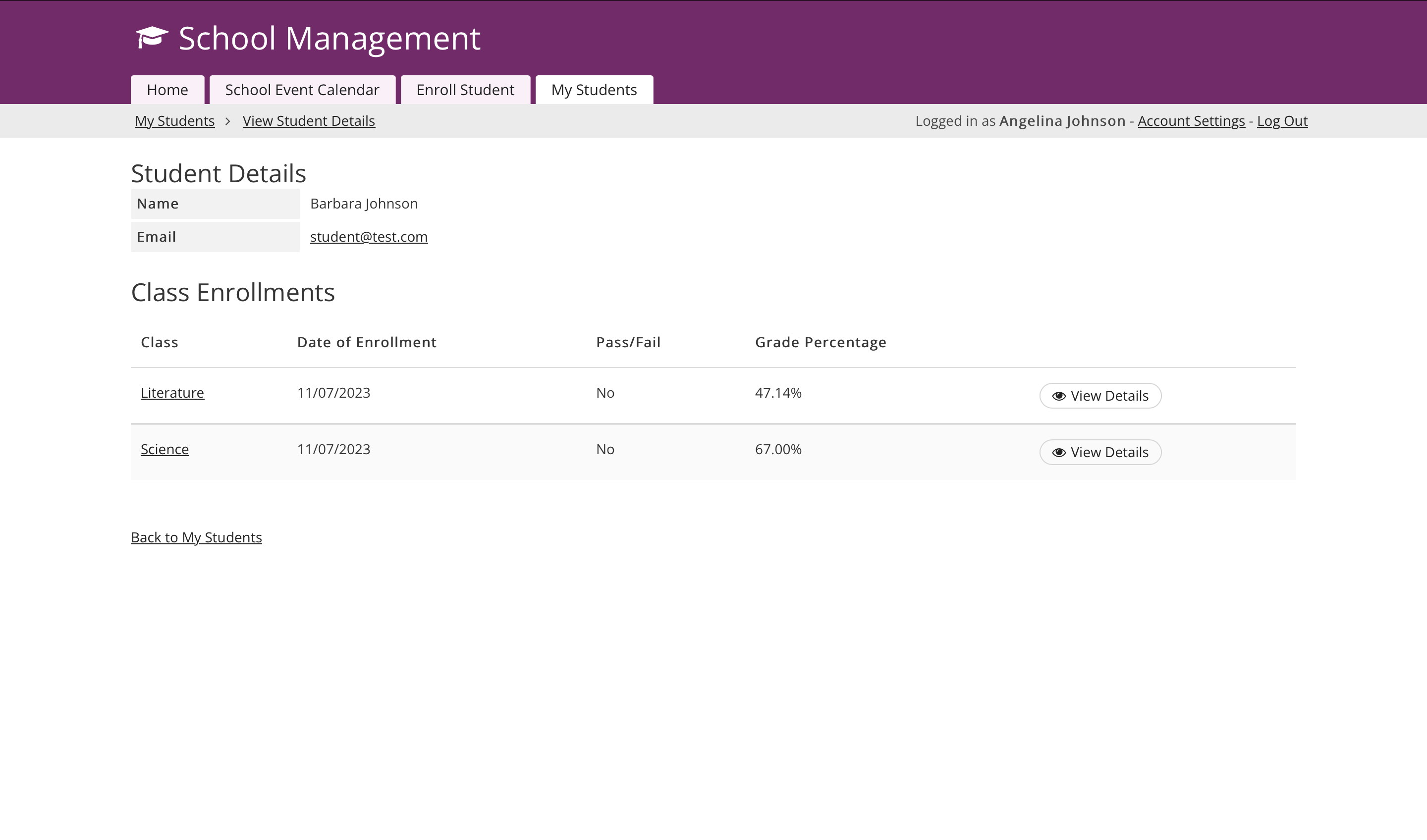 Free School Management System Template | Knack