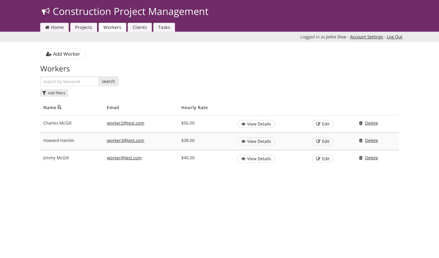 Free Construction Project Management App Template | Knack