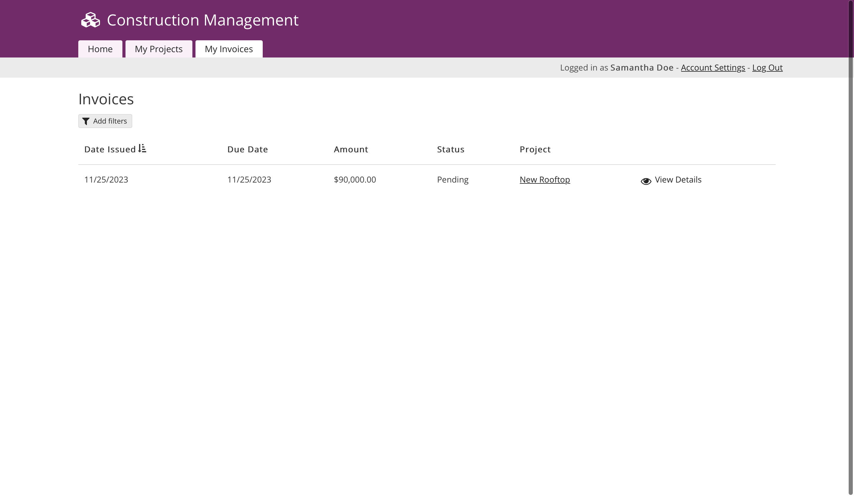 Free Construction Management Template App | Knack