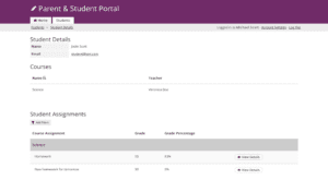 Free Student & Parent Portal Template App | Knack