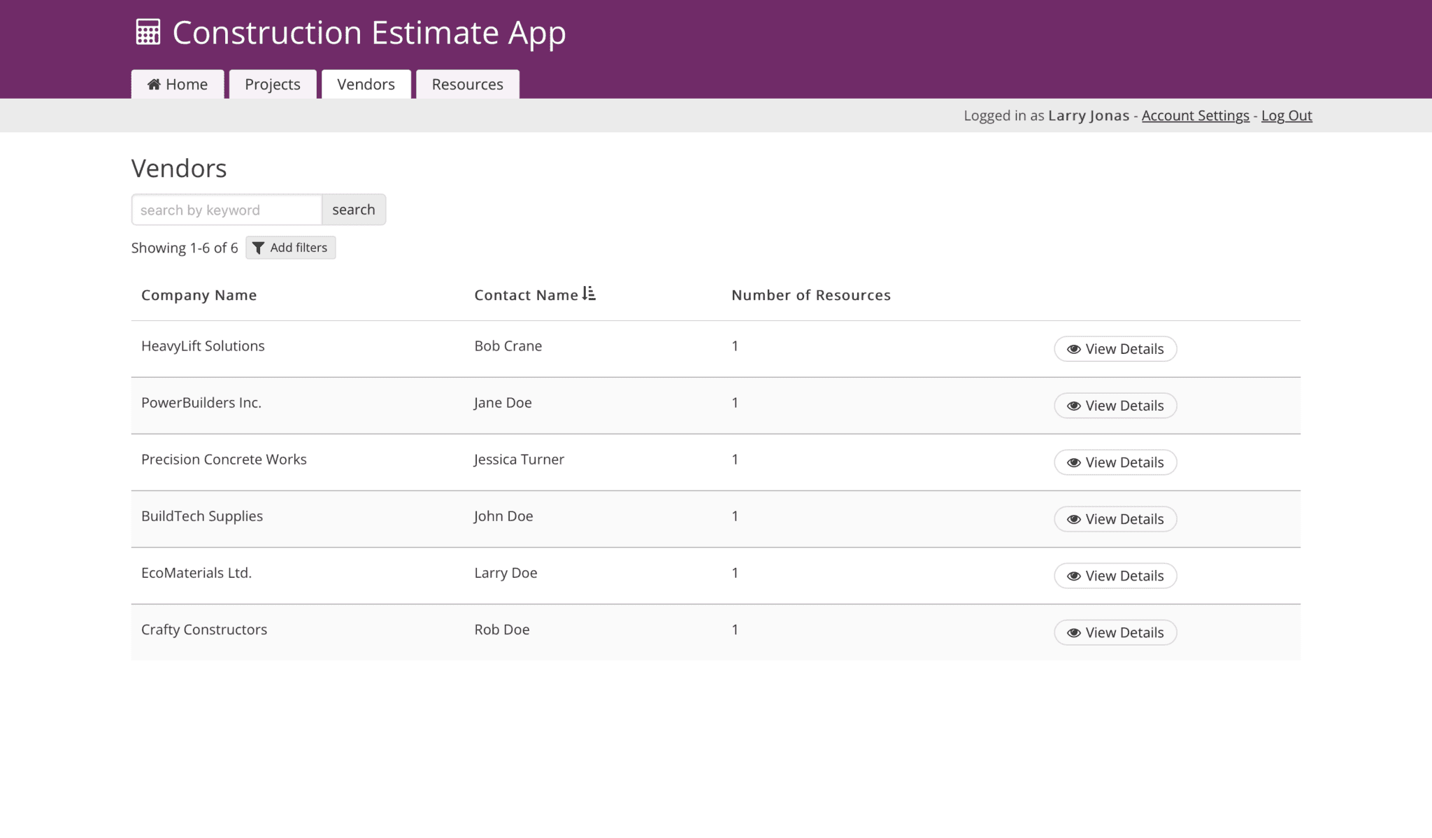 Free Construction Estimate App Template | Knack