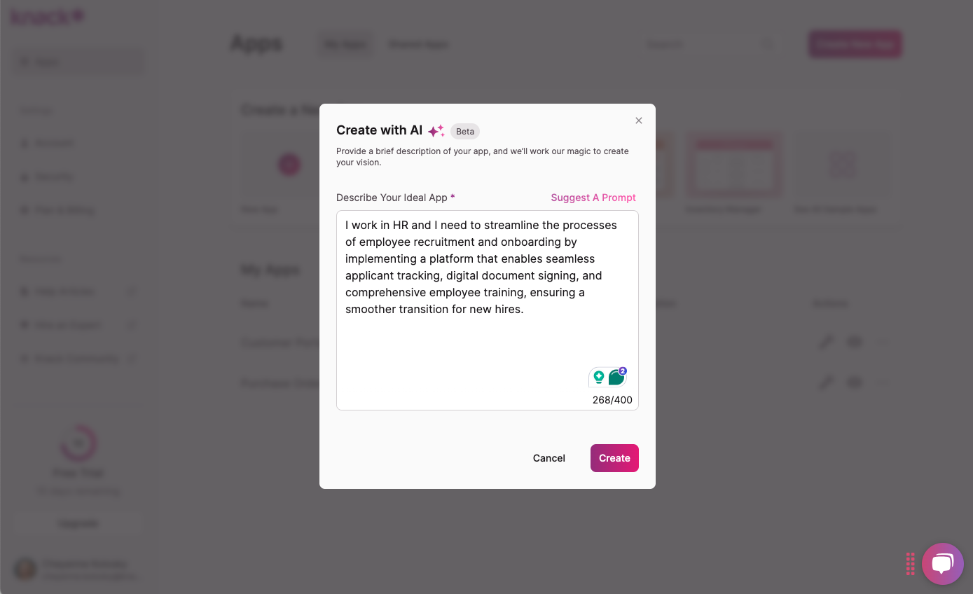 AI App Builder: Create Apps Instantly | Knack