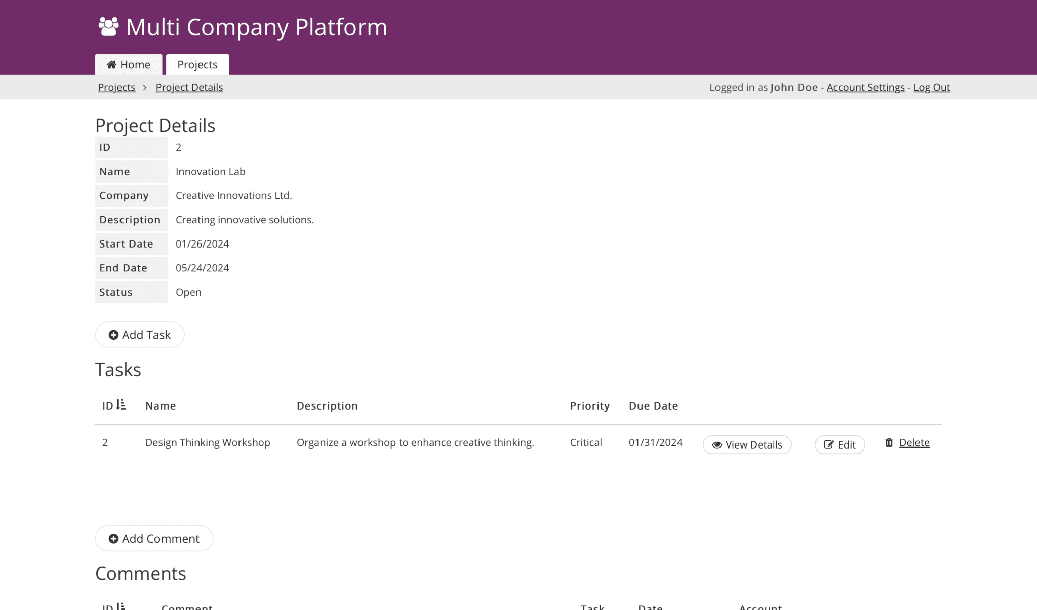 Free Multi-Company Platofrm Template App | Knack