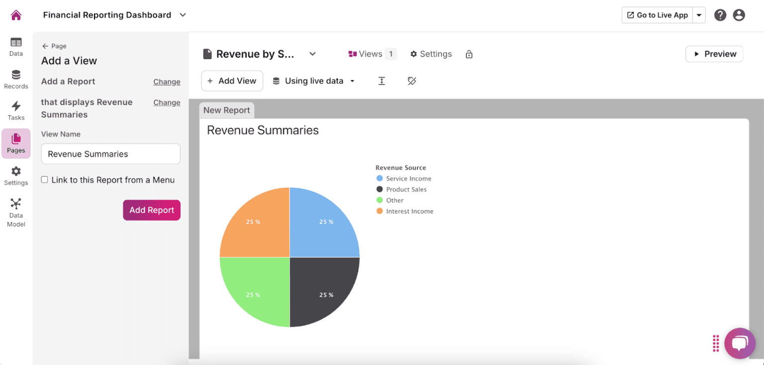 Create a Financial Reporting Dashboard with No-Code | Knack